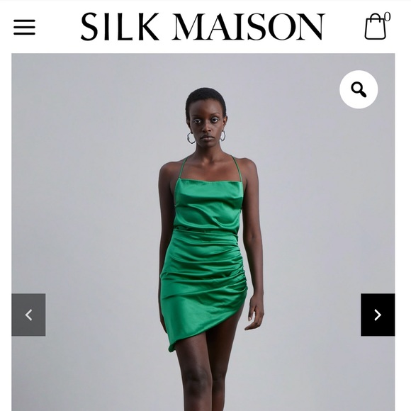 Silk Maison | Dresses | Silk Emerald Mini Dress Maison Silk | Poshmark